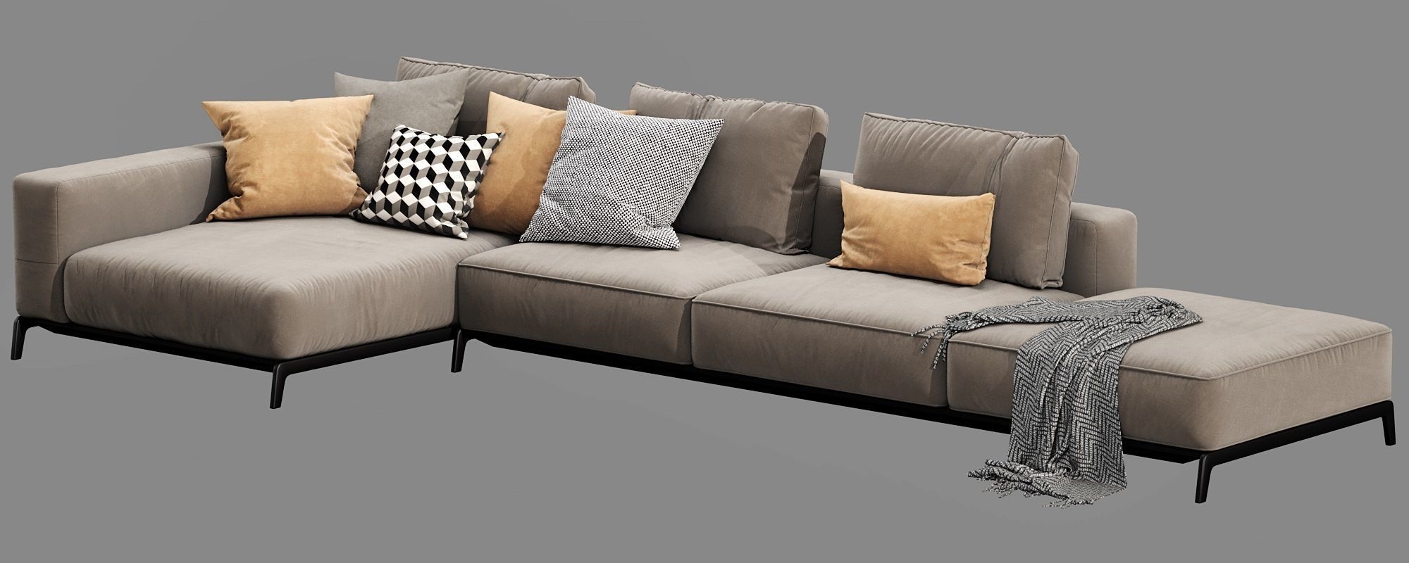 Flexform Ettore Sectional 3D model | CGTrader