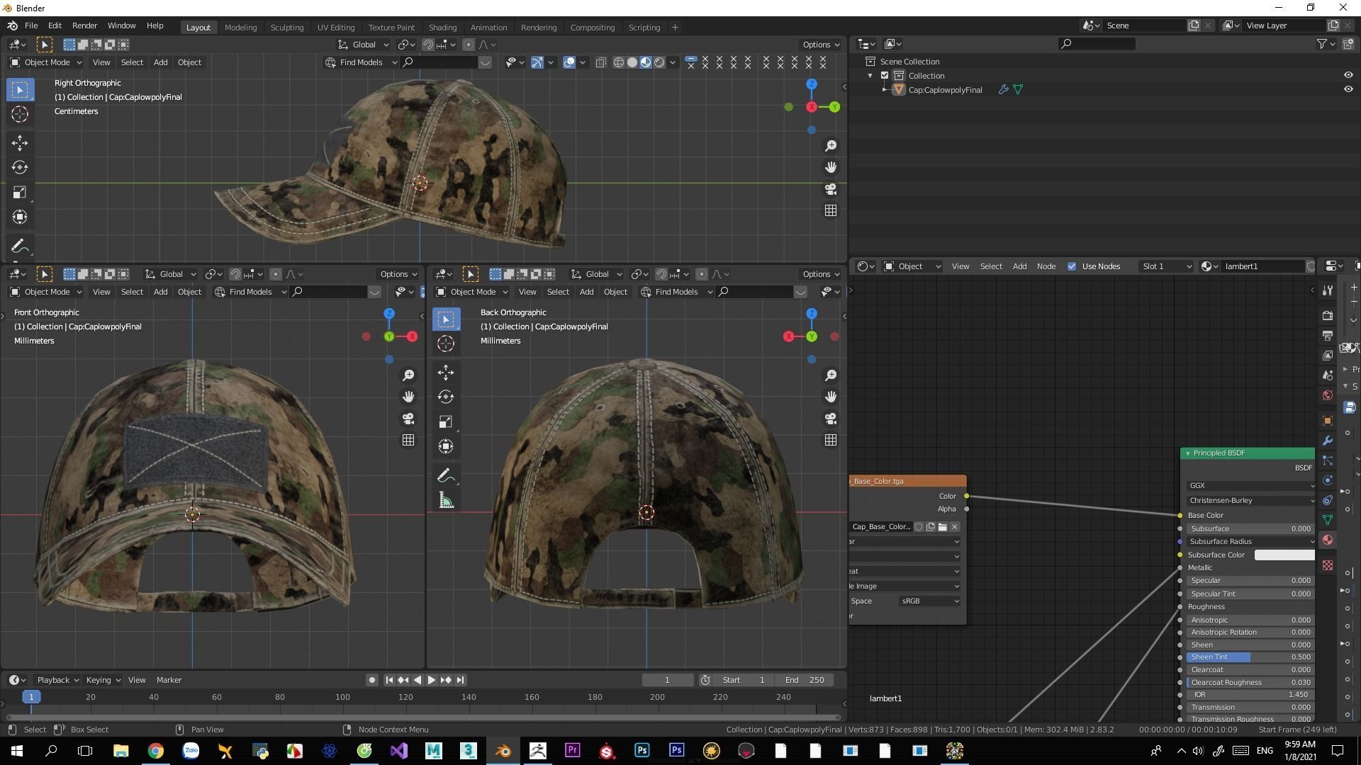 3D model Hat Modeling for game VR / AR / low-poly | CGTrader