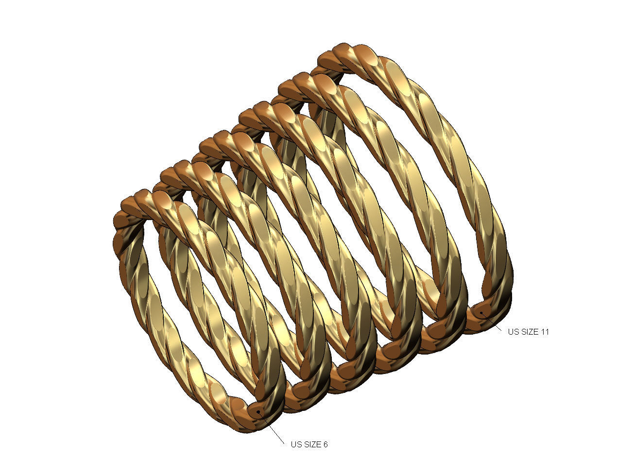 Faceted cable band 3D model 3D printable | CGTrader