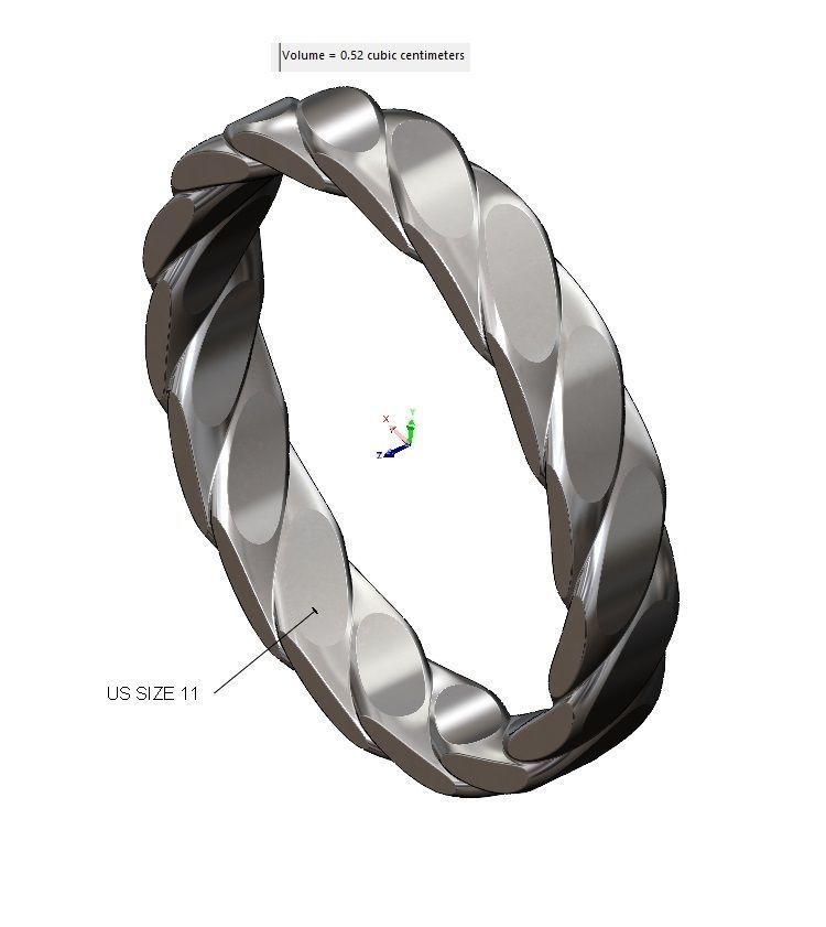 Faceted braided cable wide band 3D model 3D printable | CGTrader