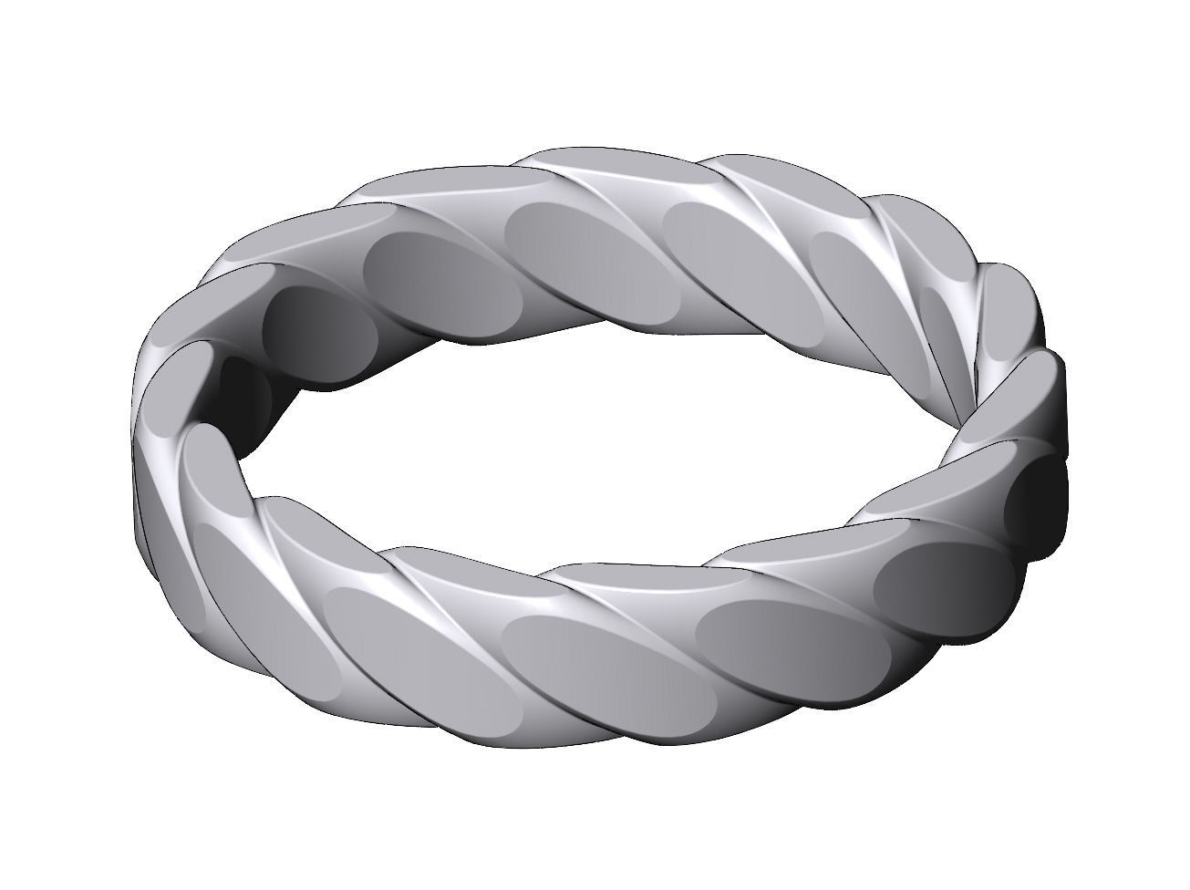 Faceted braided cable wide band 3D model 3D printable | CGTrader