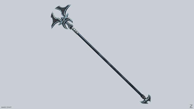 3D model Mage staff VR / AR / low-poly | CGTrader