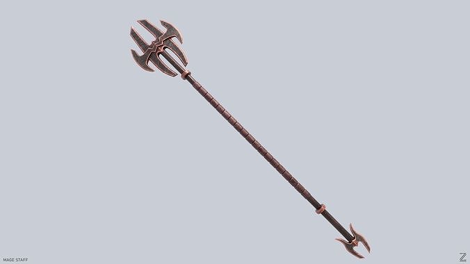 3D model Mage staff VR / AR / low-poly | CGTrader