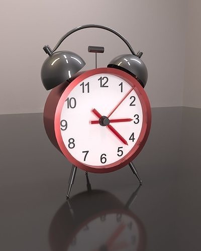 Decorative table clock 3D model rigged | CGTrader