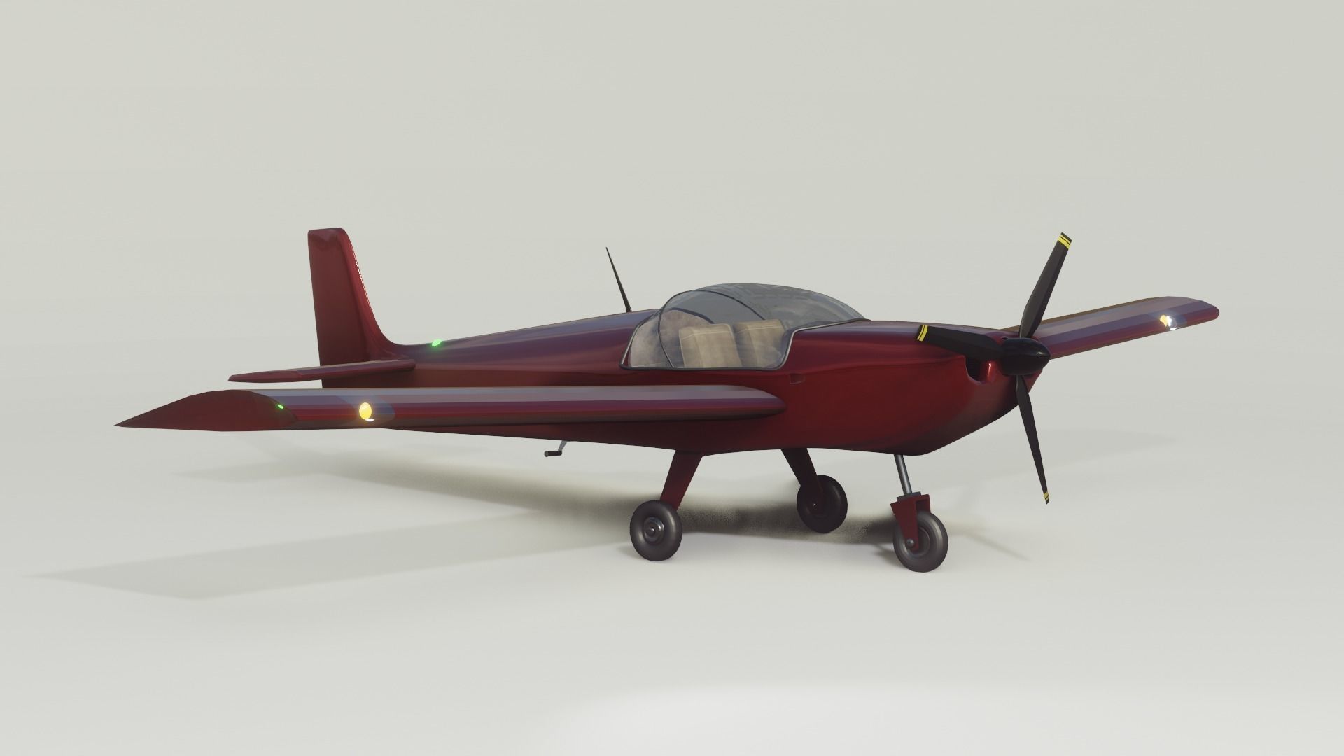 Light Sport Aircraft Zenith CH 650 3D model animated | CGTrader