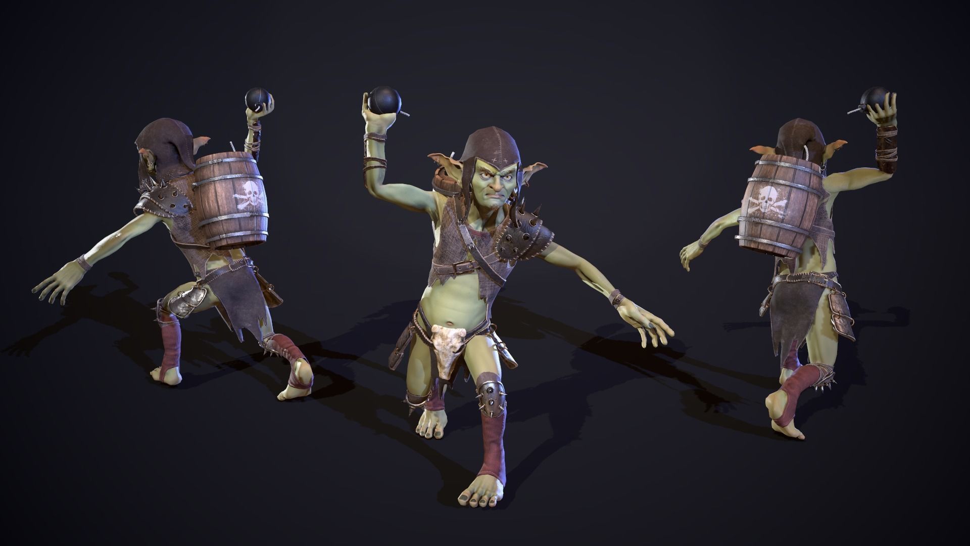 3D model Goblin Bomber VR / AR / low-poly rigged animated | CGTrader