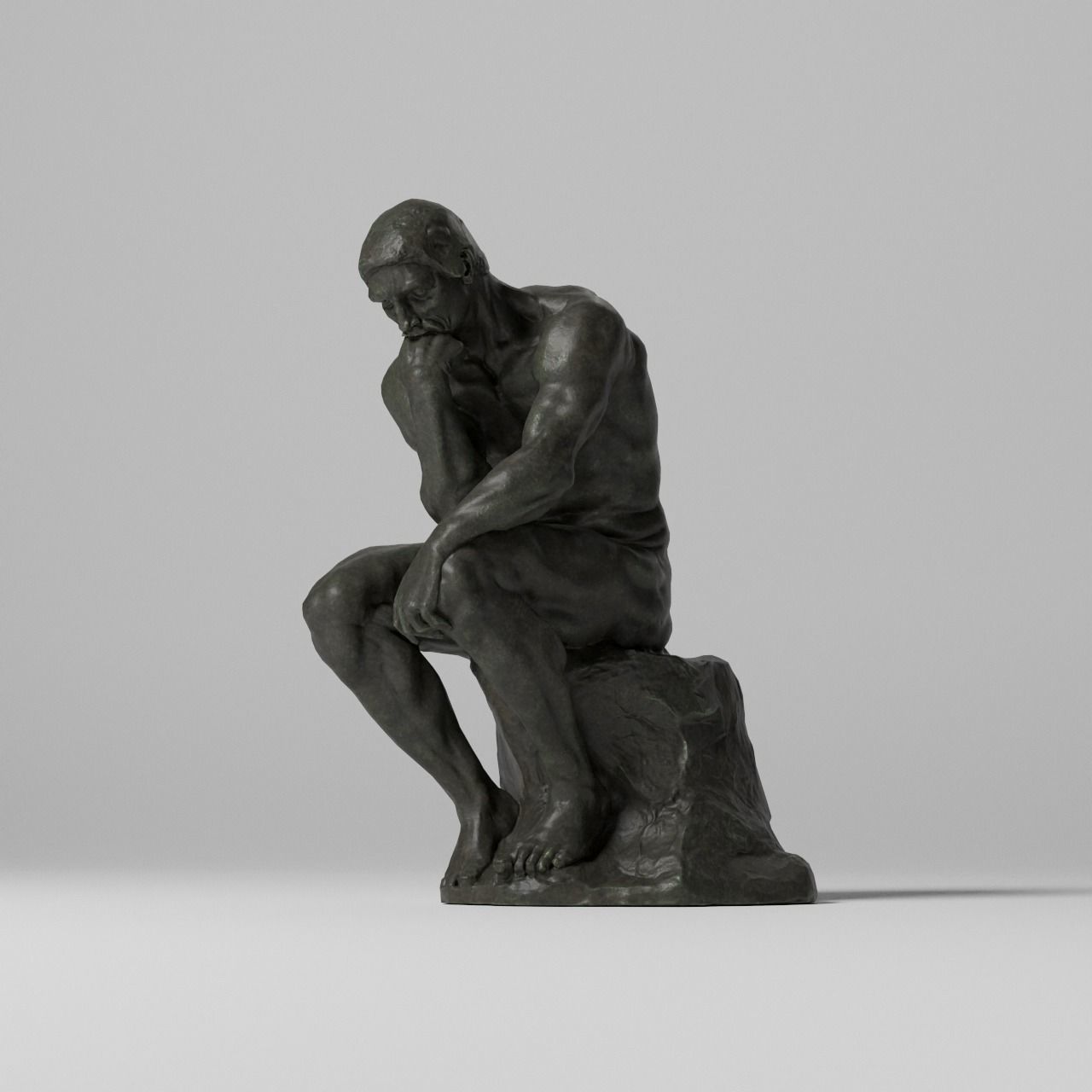 3D model The Thinker Sculpture VR AR Mobile-ready Game-ready VR / AR ...
