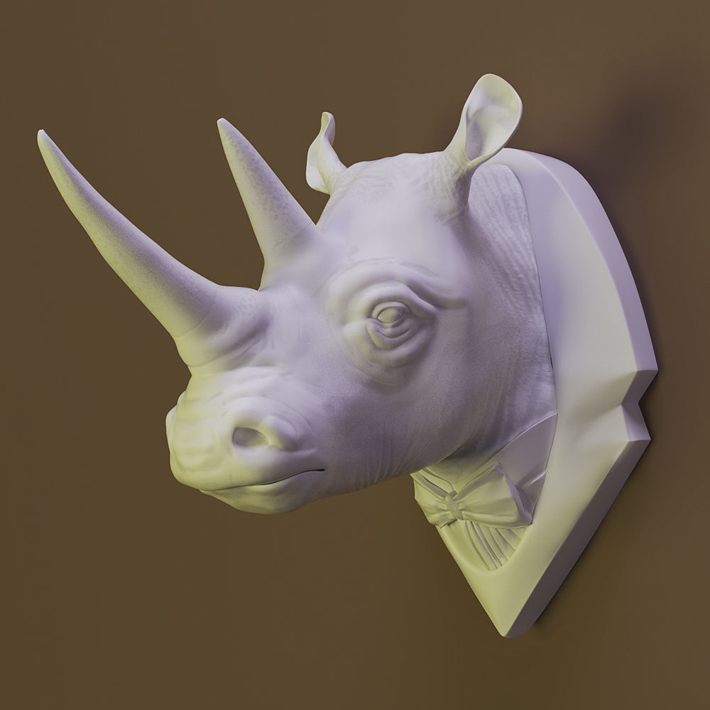Decorative head rhino 3D model | CGTrader