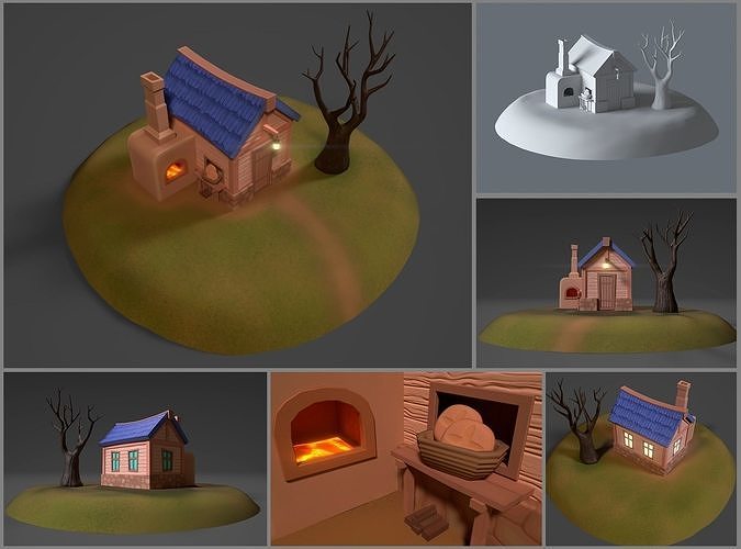 3D model Low-poly stylized bakery scene VR / AR / low-poly | CGTrader