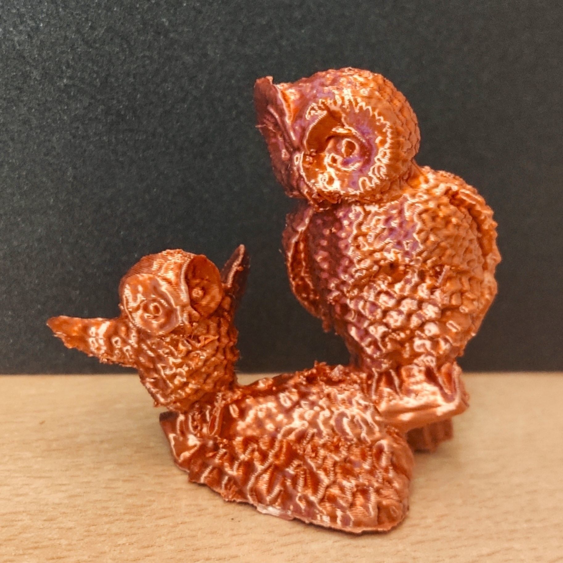2 owls 3d print statue of owl and its baby 3D model 3D printable | CGTrader