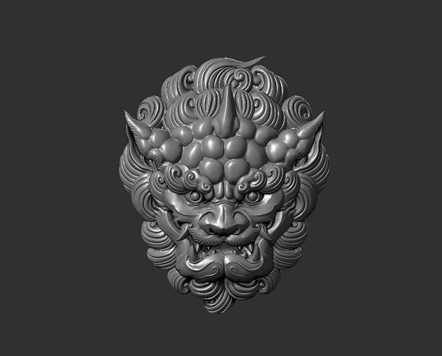 foo dog head 3D model 3D printable | CGTrader