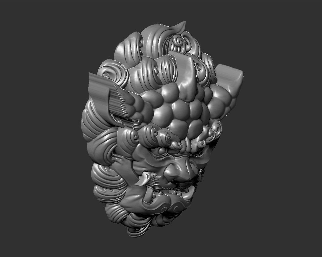 foo dog head 3D model 3D printable | CGTrader