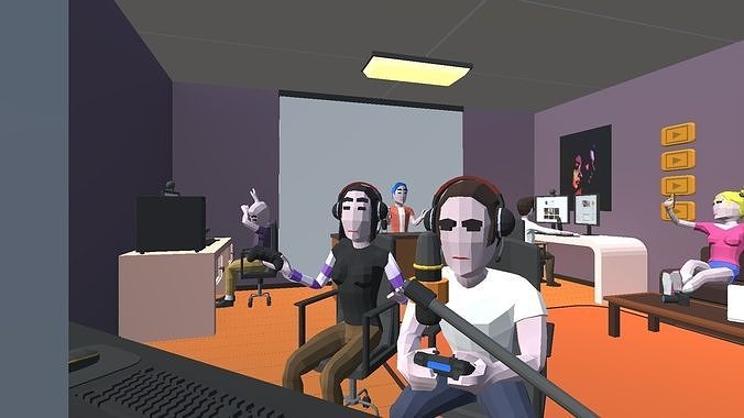 3D model 9t5 Low Poly Streamers VR / AR / low-poly rigged | CGTrader