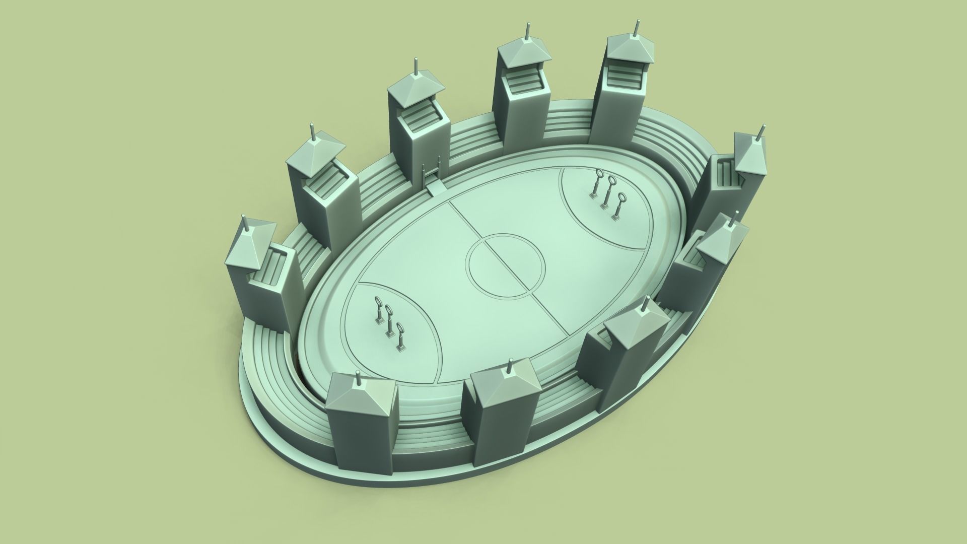 Hogwarts - Quidditch Field - STL Miniature - Harry Potter 3D model 3D ...