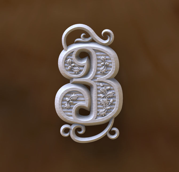 number 3 letter e 3D model 3D printable | CGTrader
