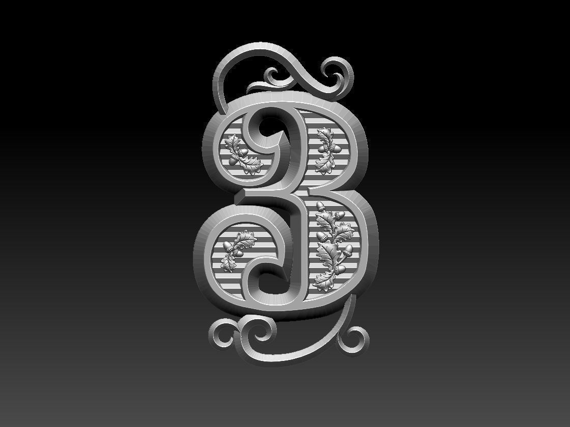 number 3 letter e 3D model 3D printable | CGTrader