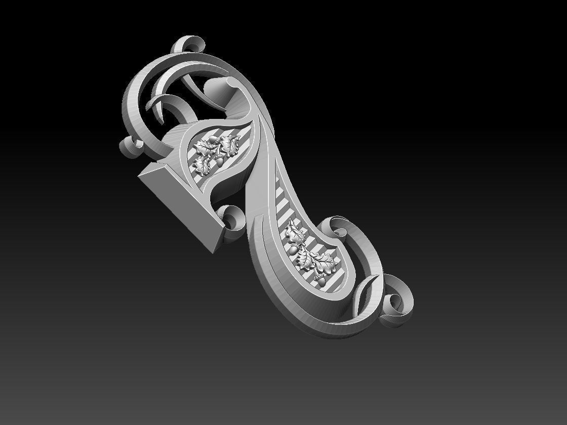 number 7 ornate seven 3D model 3D printable | CGTrader