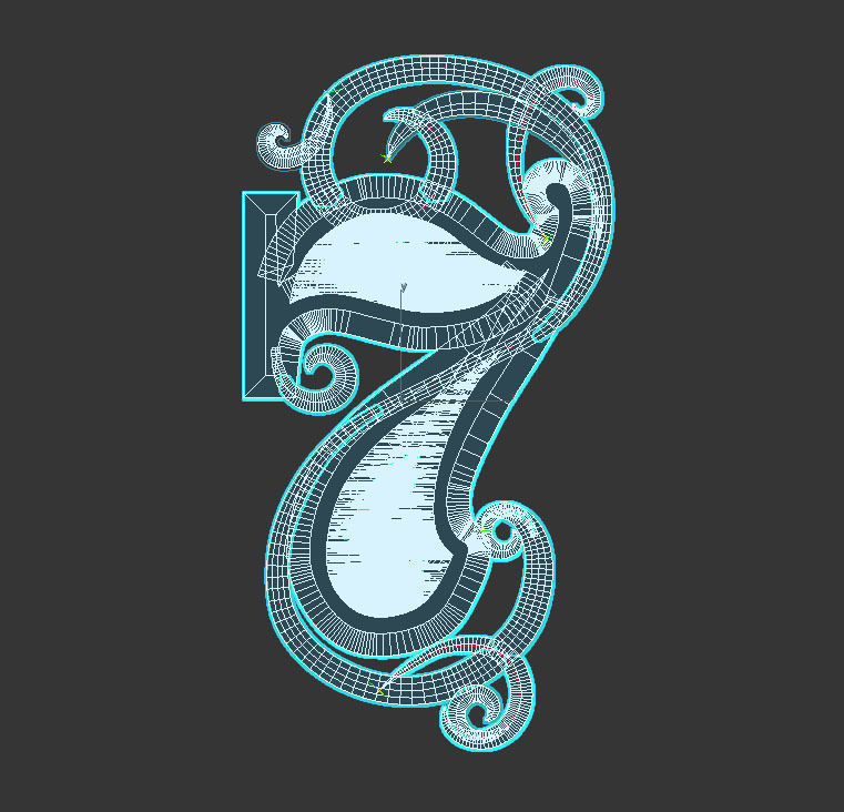 number 7 ornate seven 3D model 3D printable | CGTrader