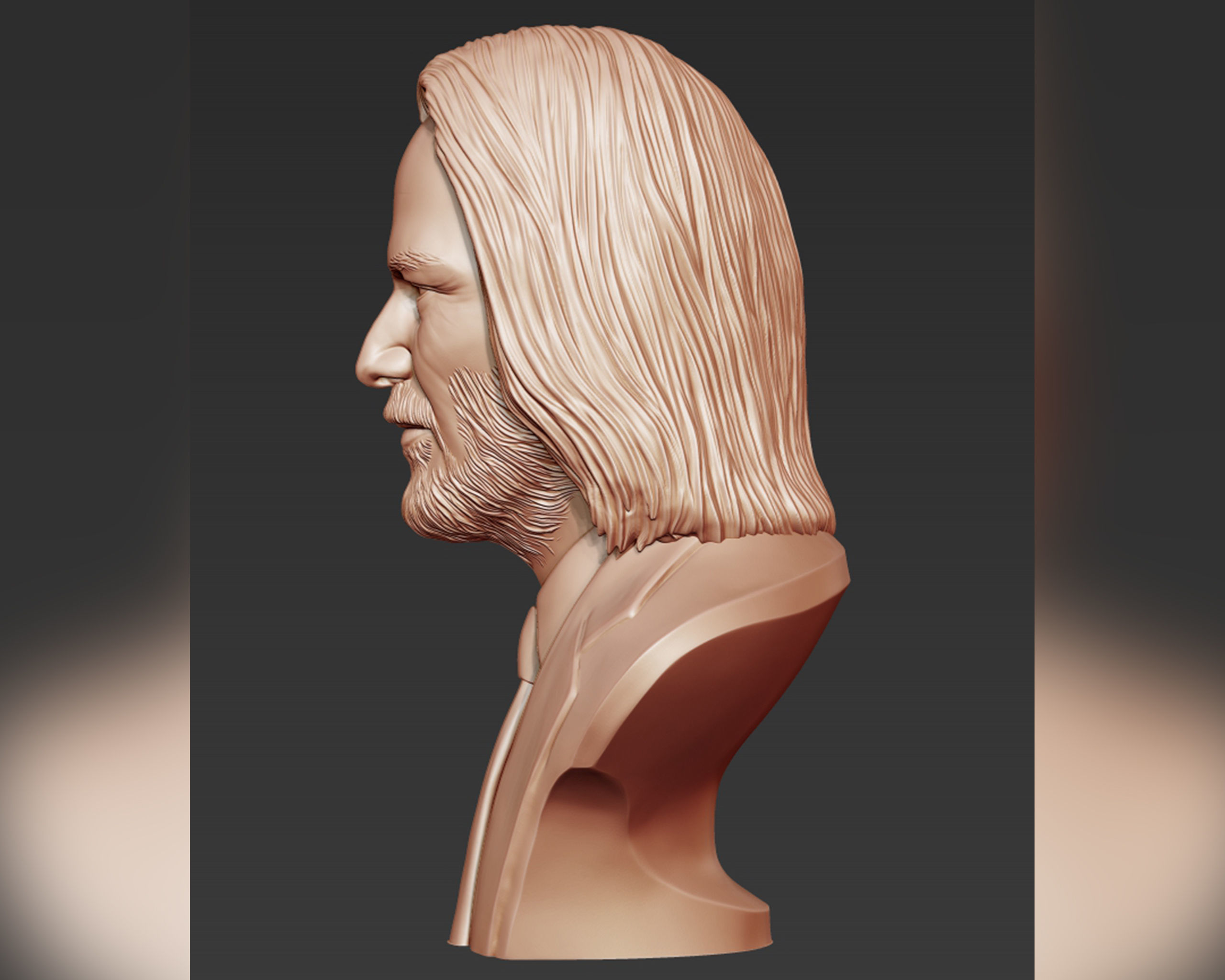 Keanu Reeves 3D portrait sculpture 3D model 3D printable | CGTrader