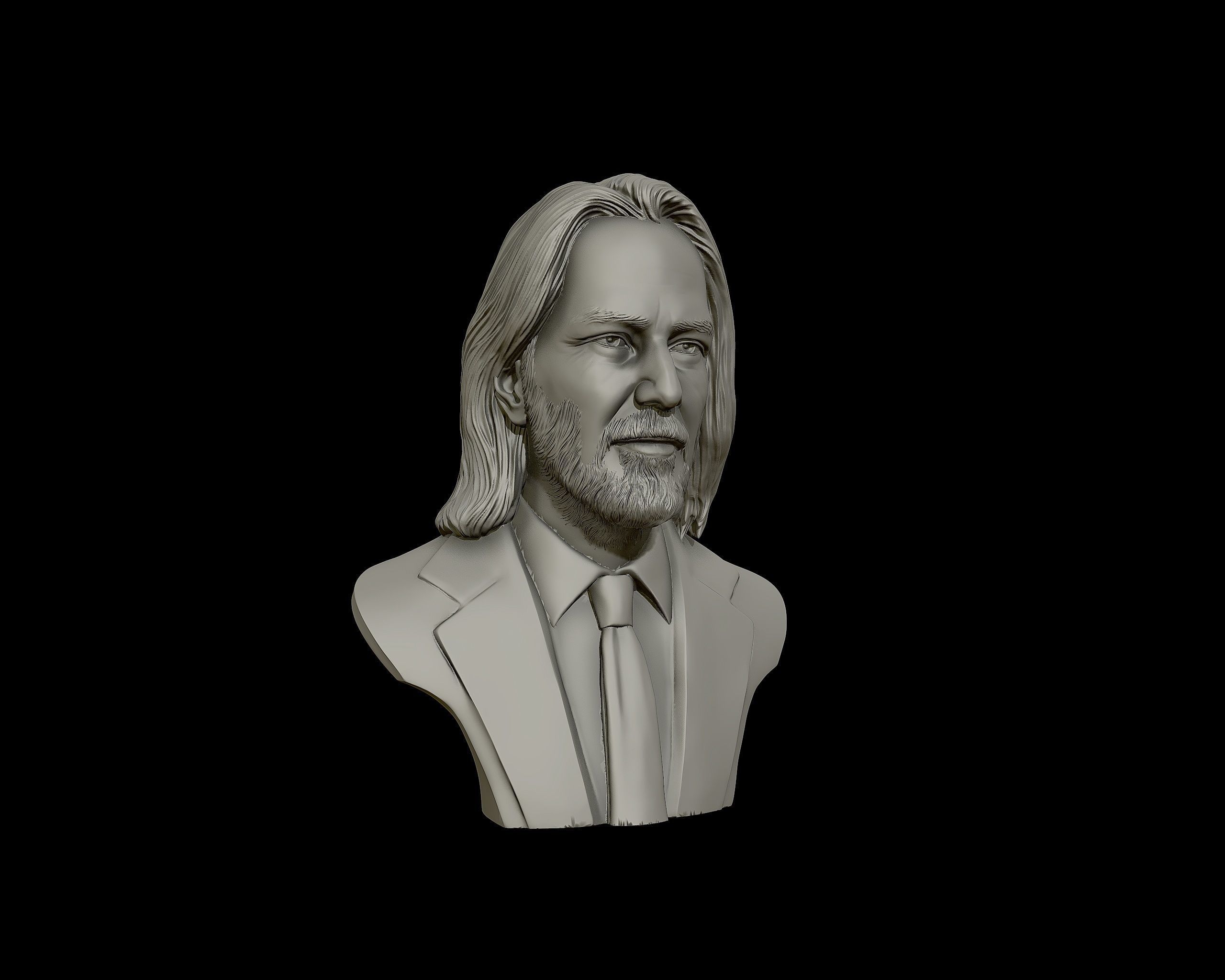 Keanu Reeves 3D portrait sculpture 3D model 3D printable | CGTrader