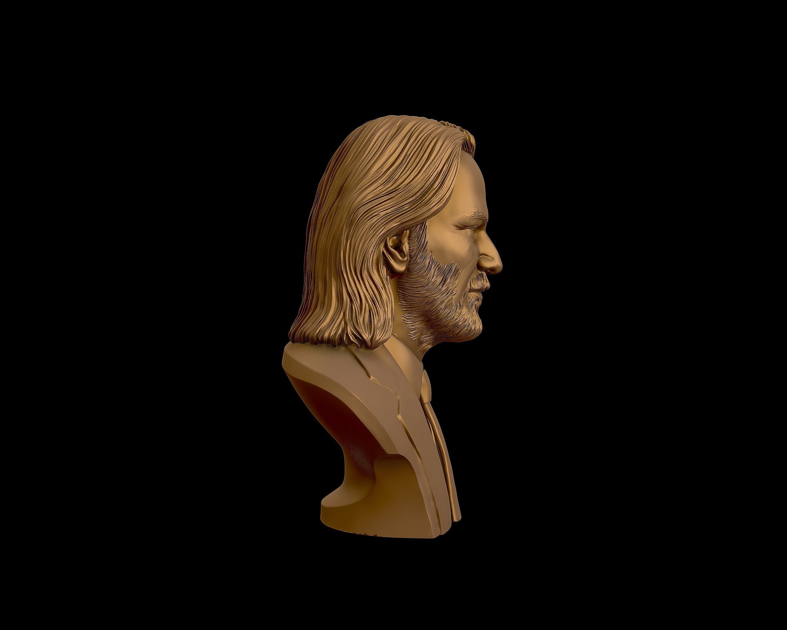 Keanu Reeves 3D portrait sculpture 3D model 3D printable | CGTrader