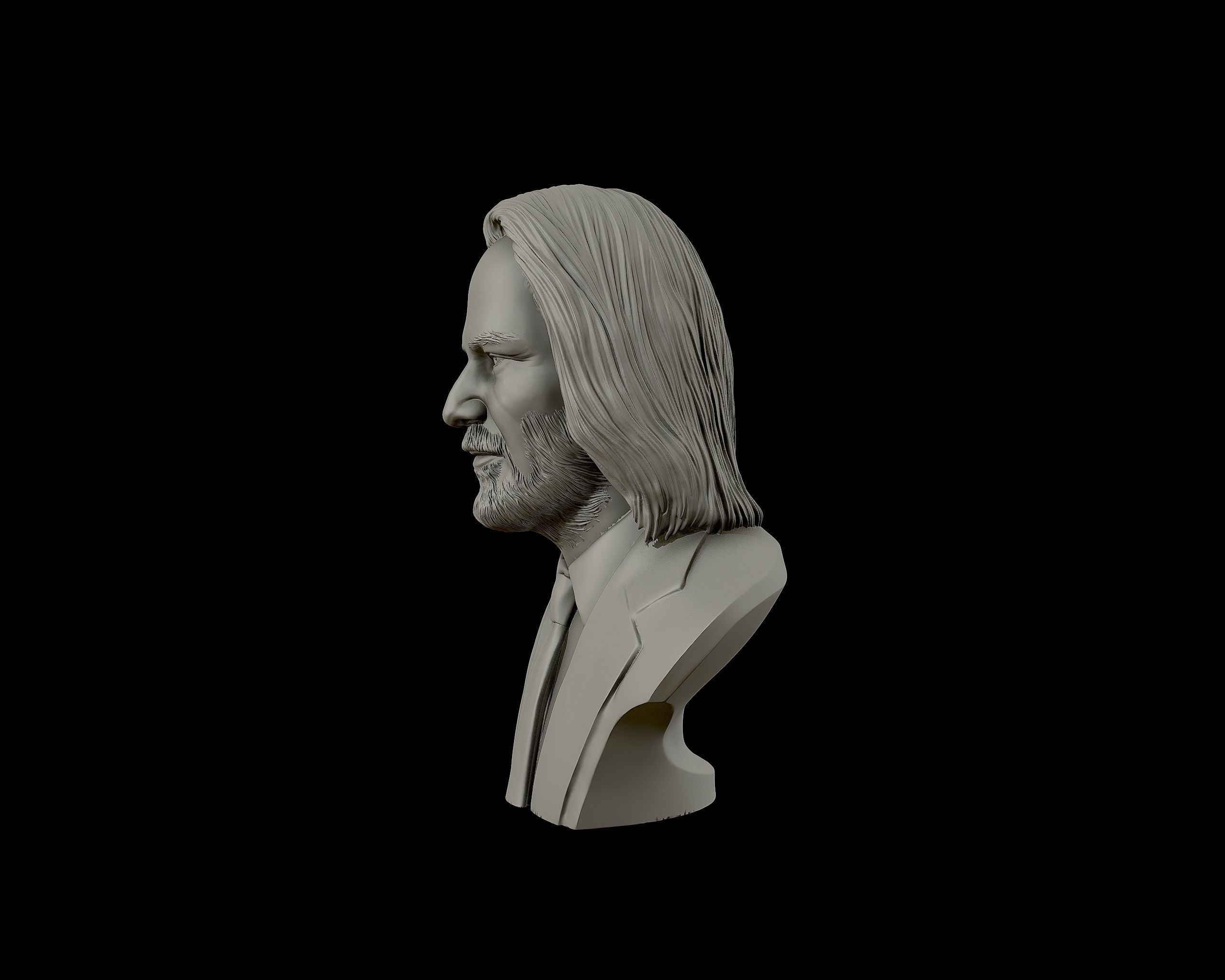 Keanu Reeves 3D portrait sculpture 3D model 3D printable | CGTrader
