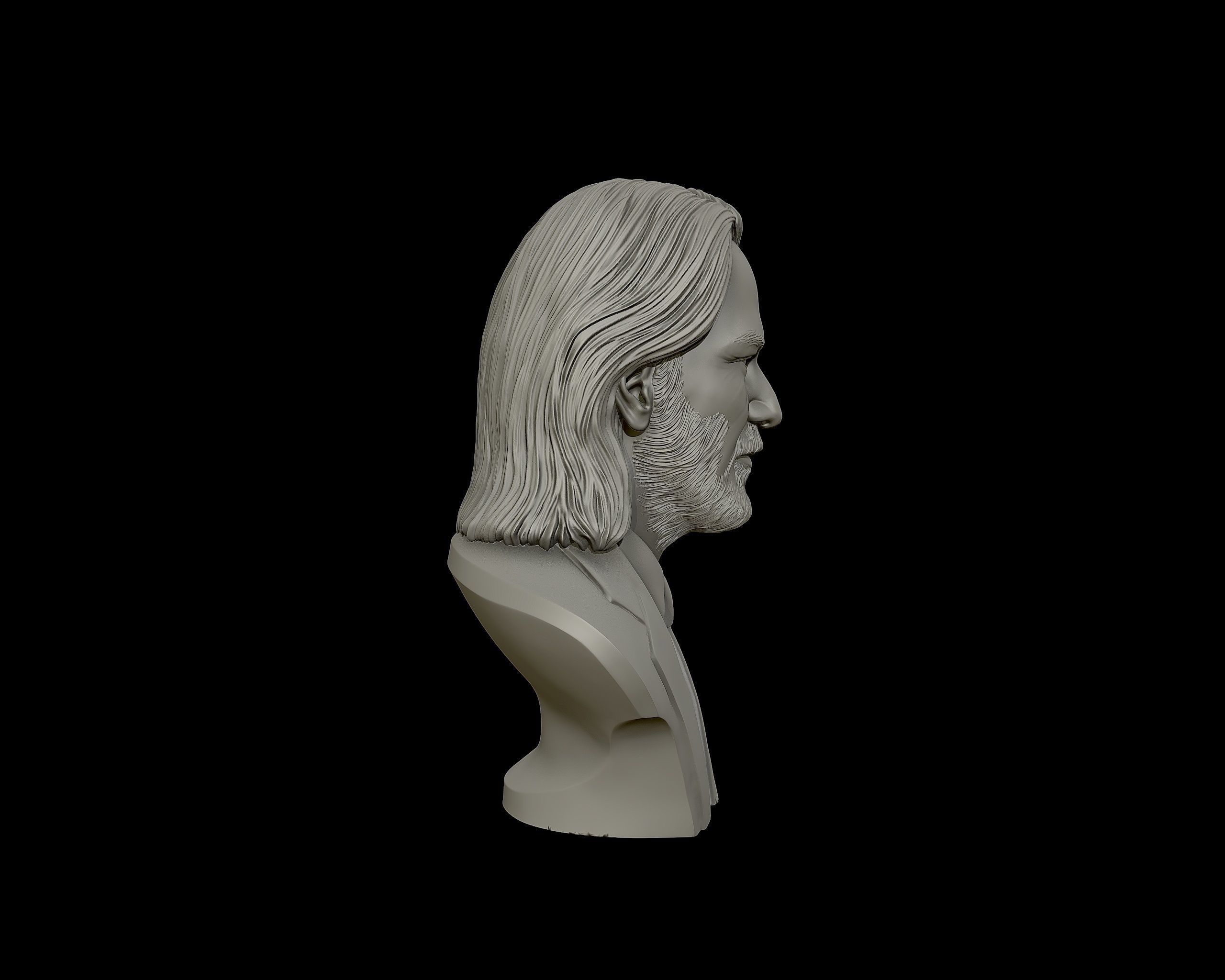 Keanu Reeves 3D portrait sculpture 3D model 3D printable | CGTrader