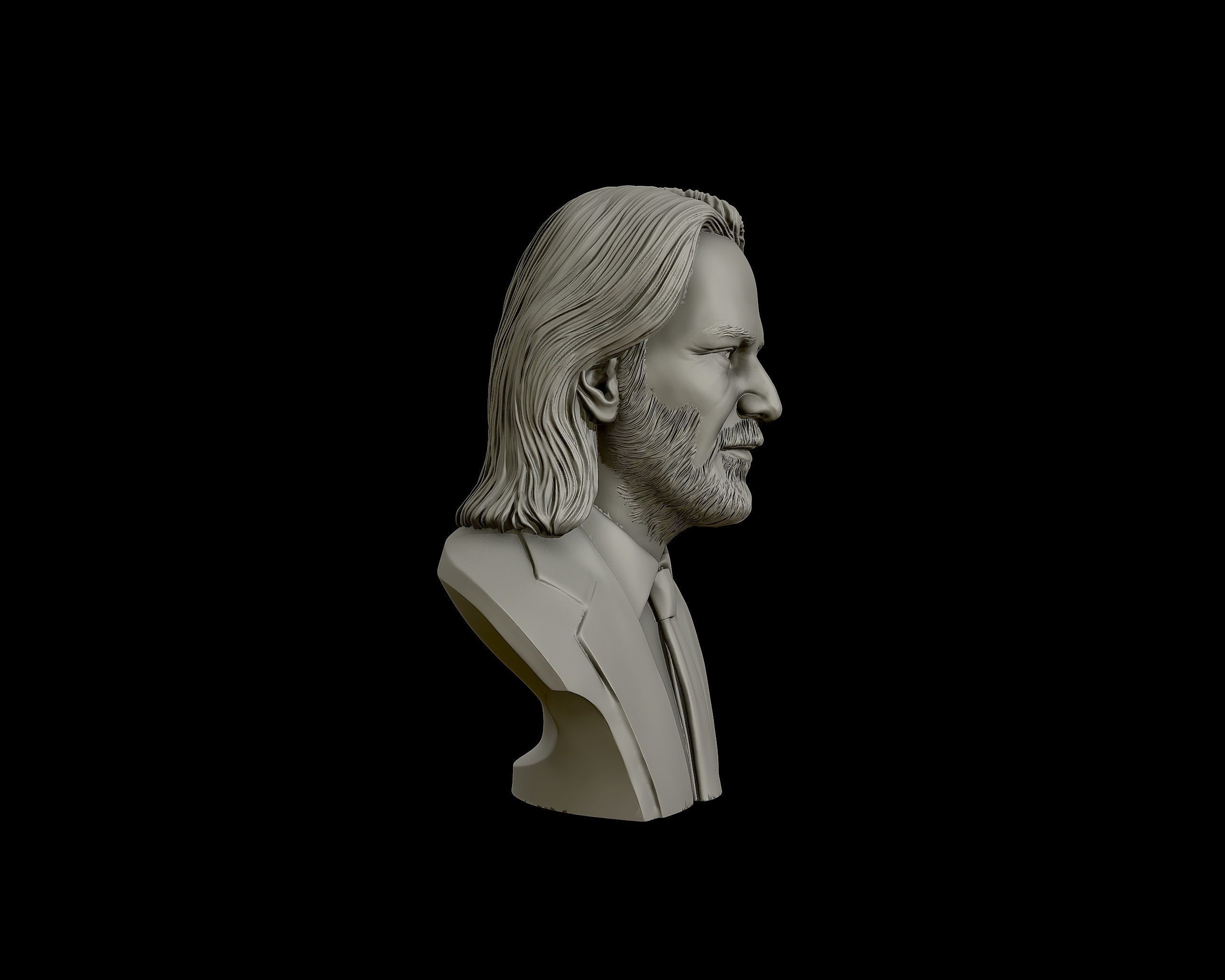 Keanu Reeves 3D portrait sculpture 3D model 3D printable | CGTrader