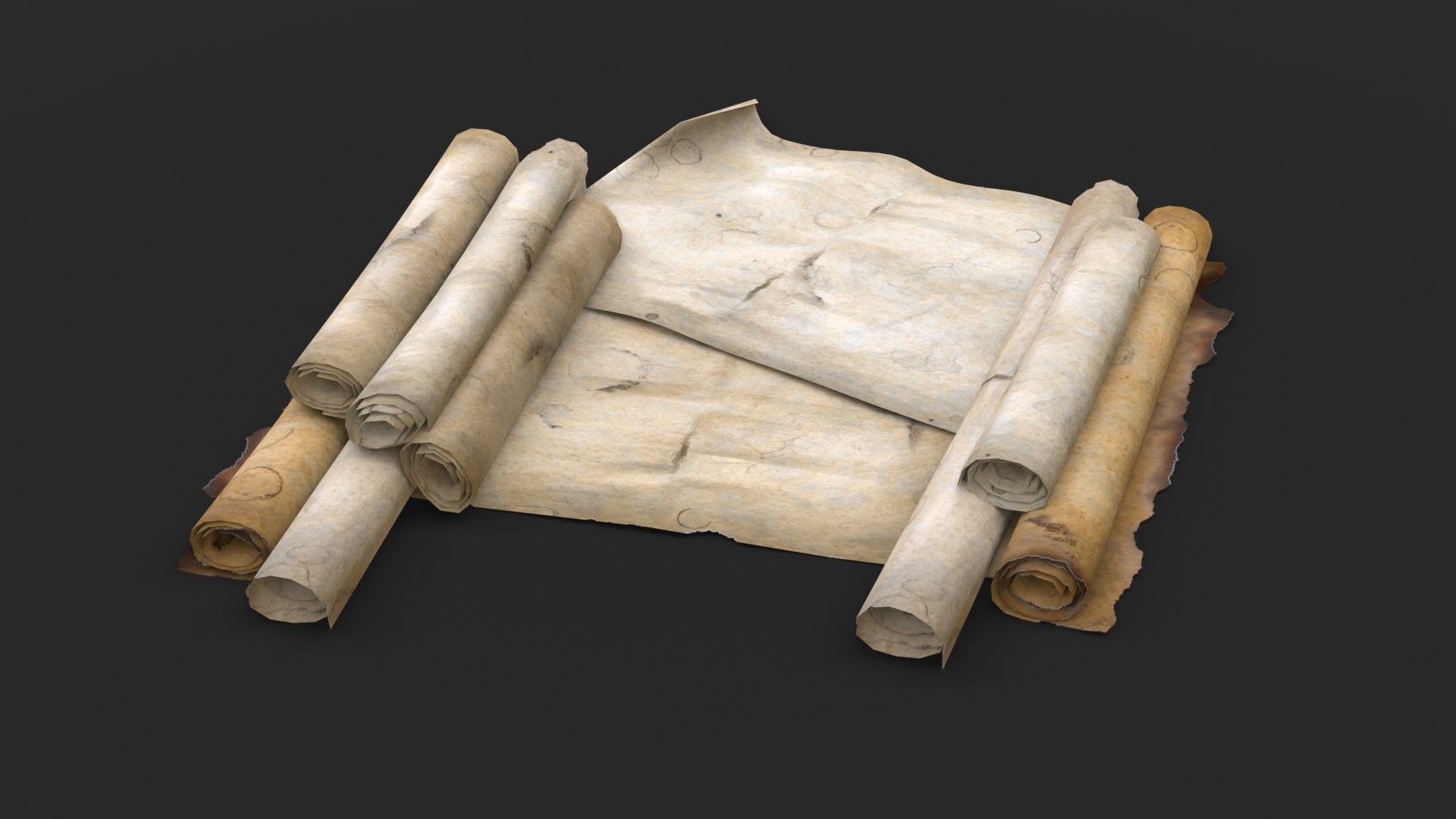 3D model Old Parchment VR / AR / low-poly | CGTrader