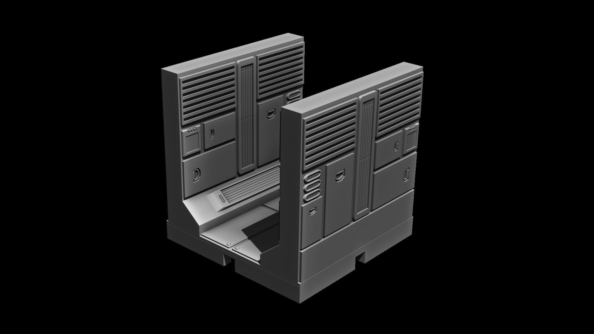 Modular Dungeon Tiles SciFi 3D model 3D printable | CGTrader