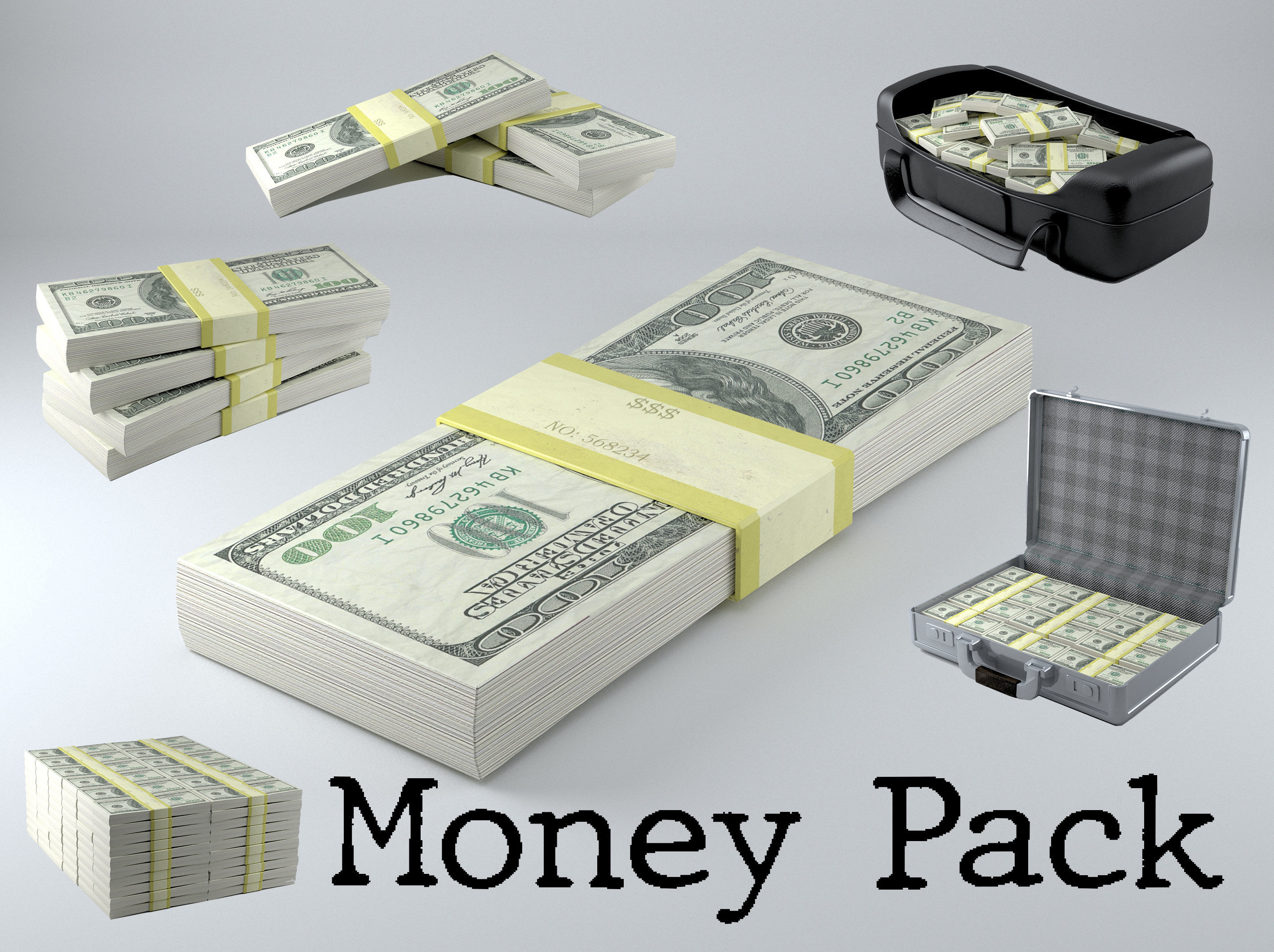 3D model Money Pack - Game ready - PBR VR / AR / low-poly | CGTrader