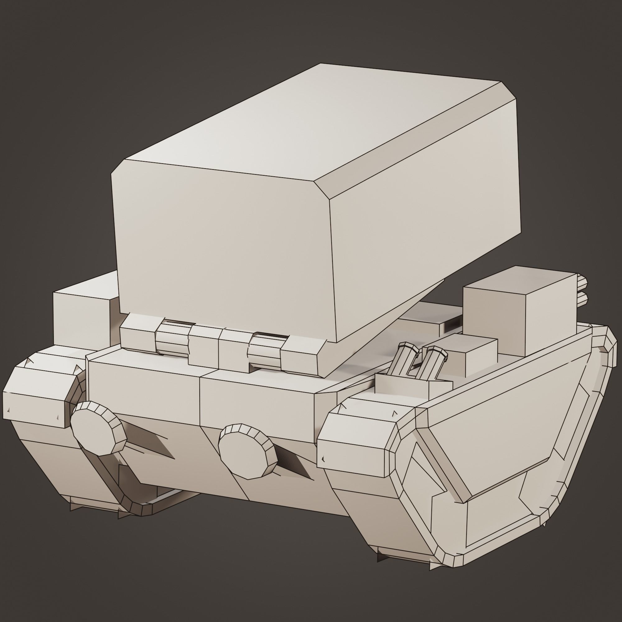 3D model stylized multiple rocket launcher VR / AR / low-poly rigged ...