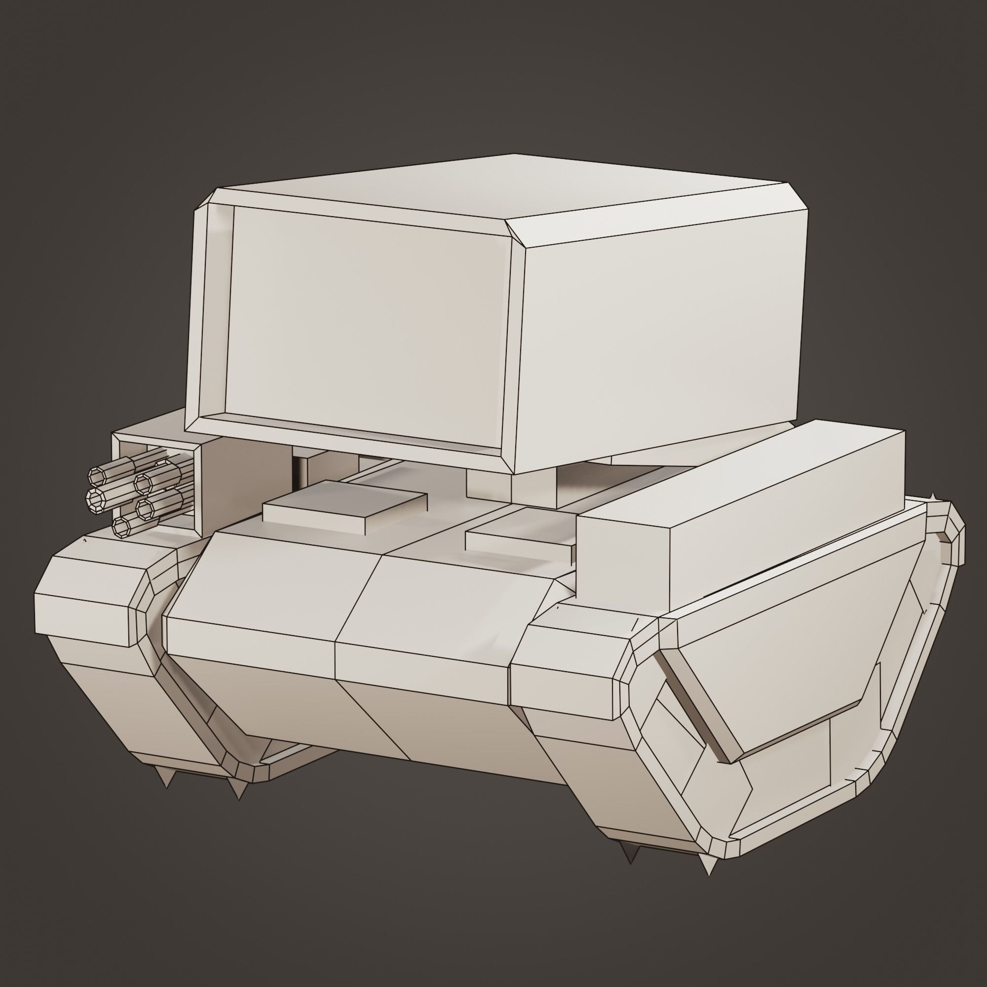 3D model stylized multiple rocket launcher VR / AR / low-poly rigged ...