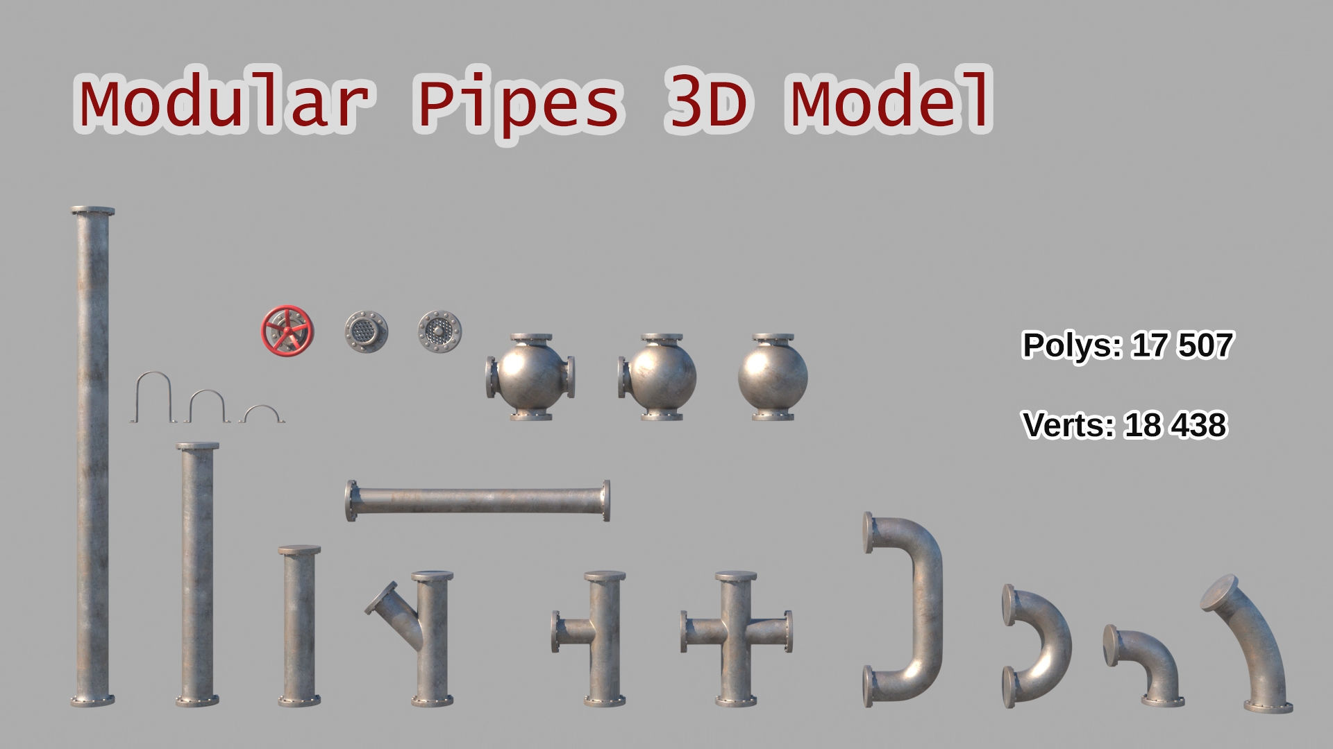 Modular Pipes 3D Model free VR / AR / low-poly 3D model | CGTrader