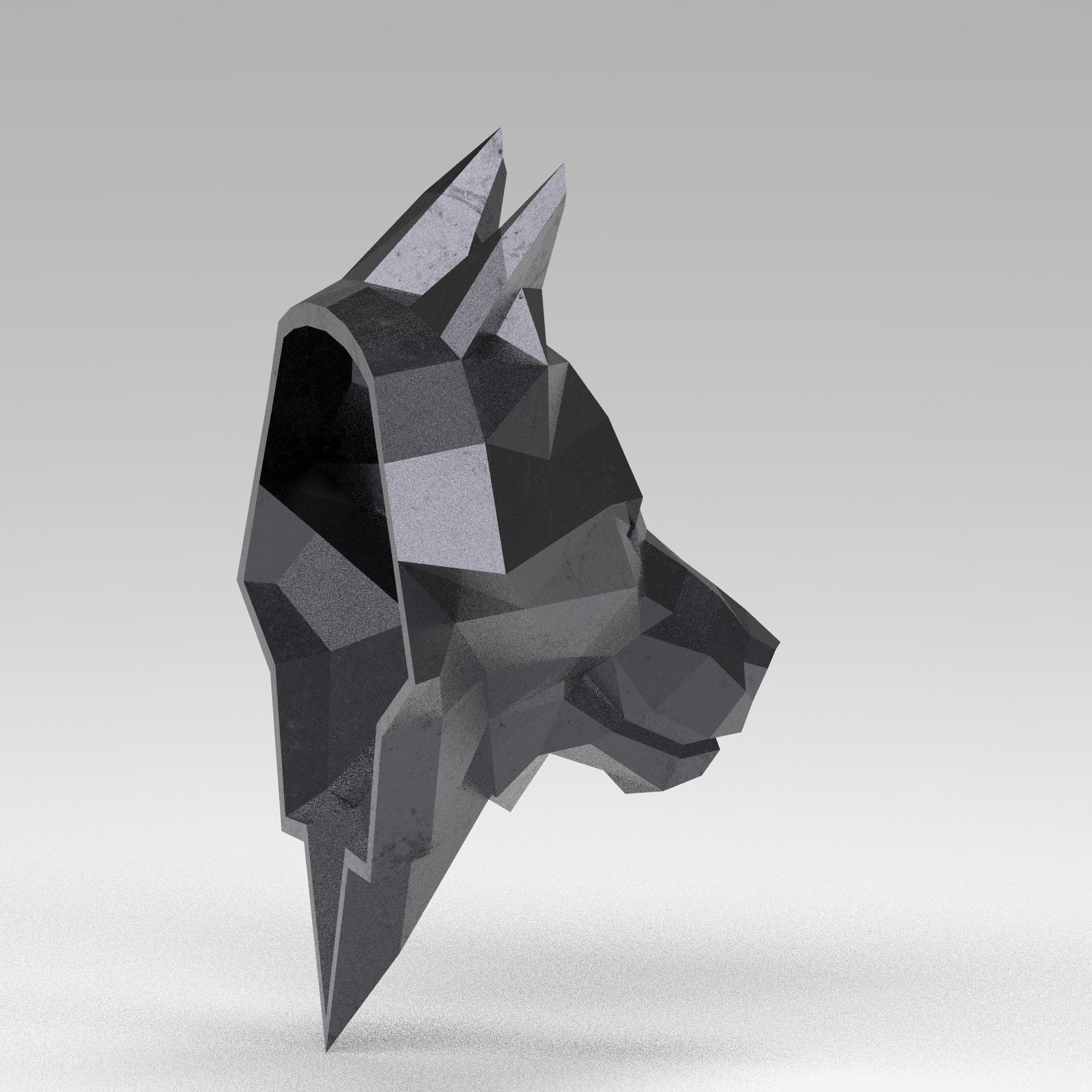 3D Printable polygonal wolf head model 3D model 3D printable | CGTrader