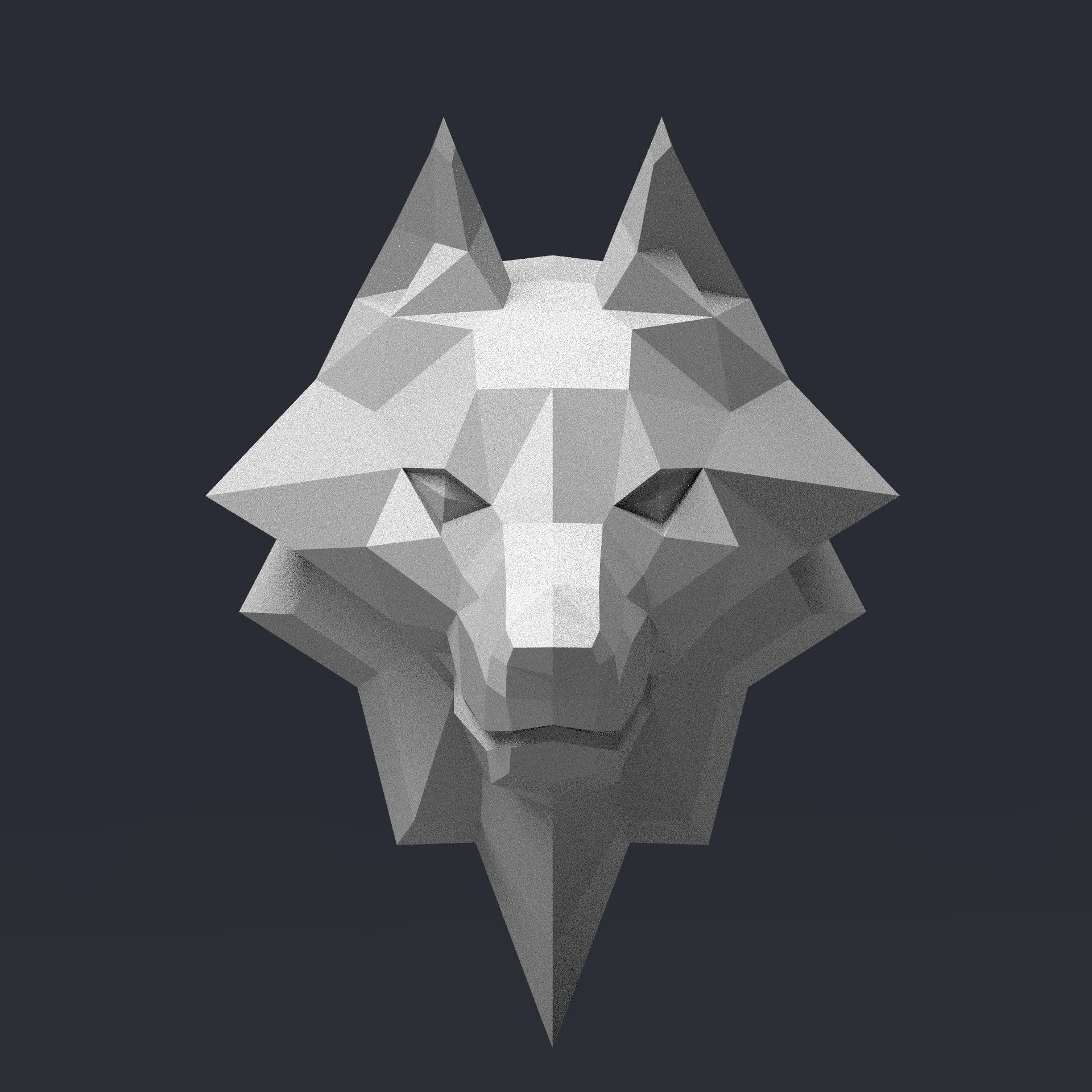 3D Printable polygonal wolf head model 3D model 3D printable | CGTrader