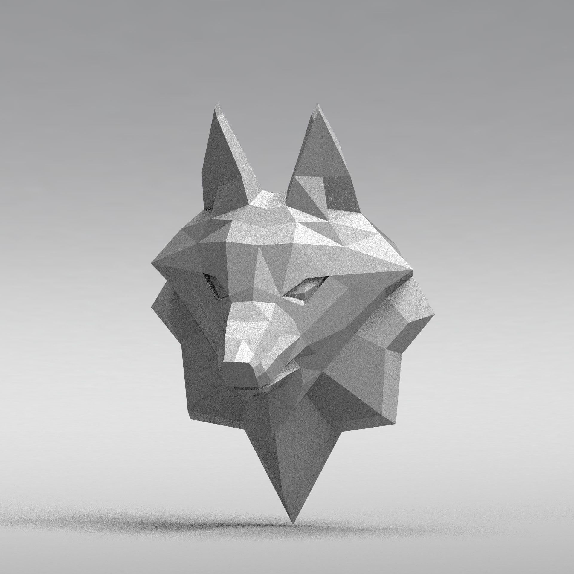 3D Printable polygonal fox head model 3D model 3D printable | CGTrader
