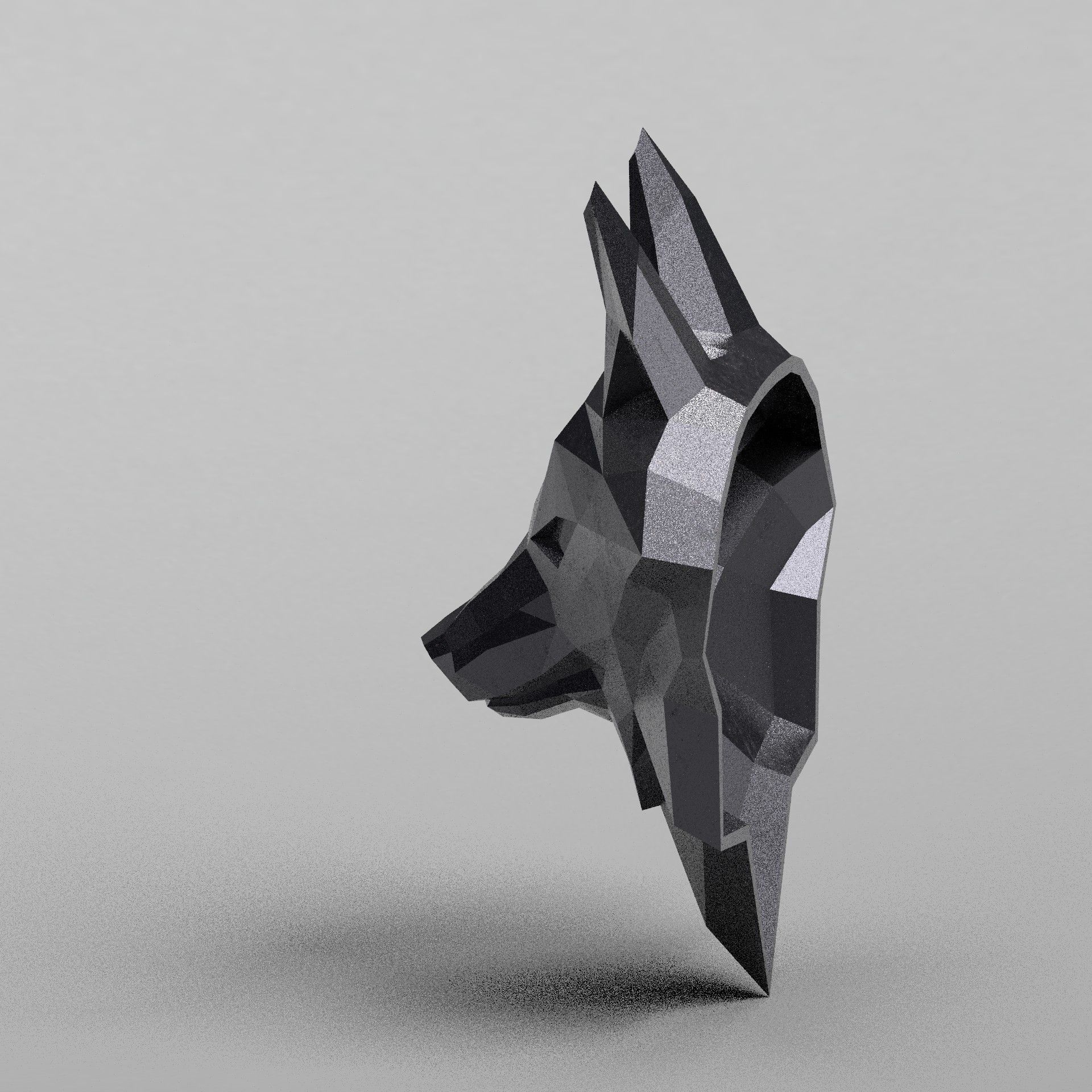 3D Printable polygonal fox head model 3D model 3D printable | CGTrader