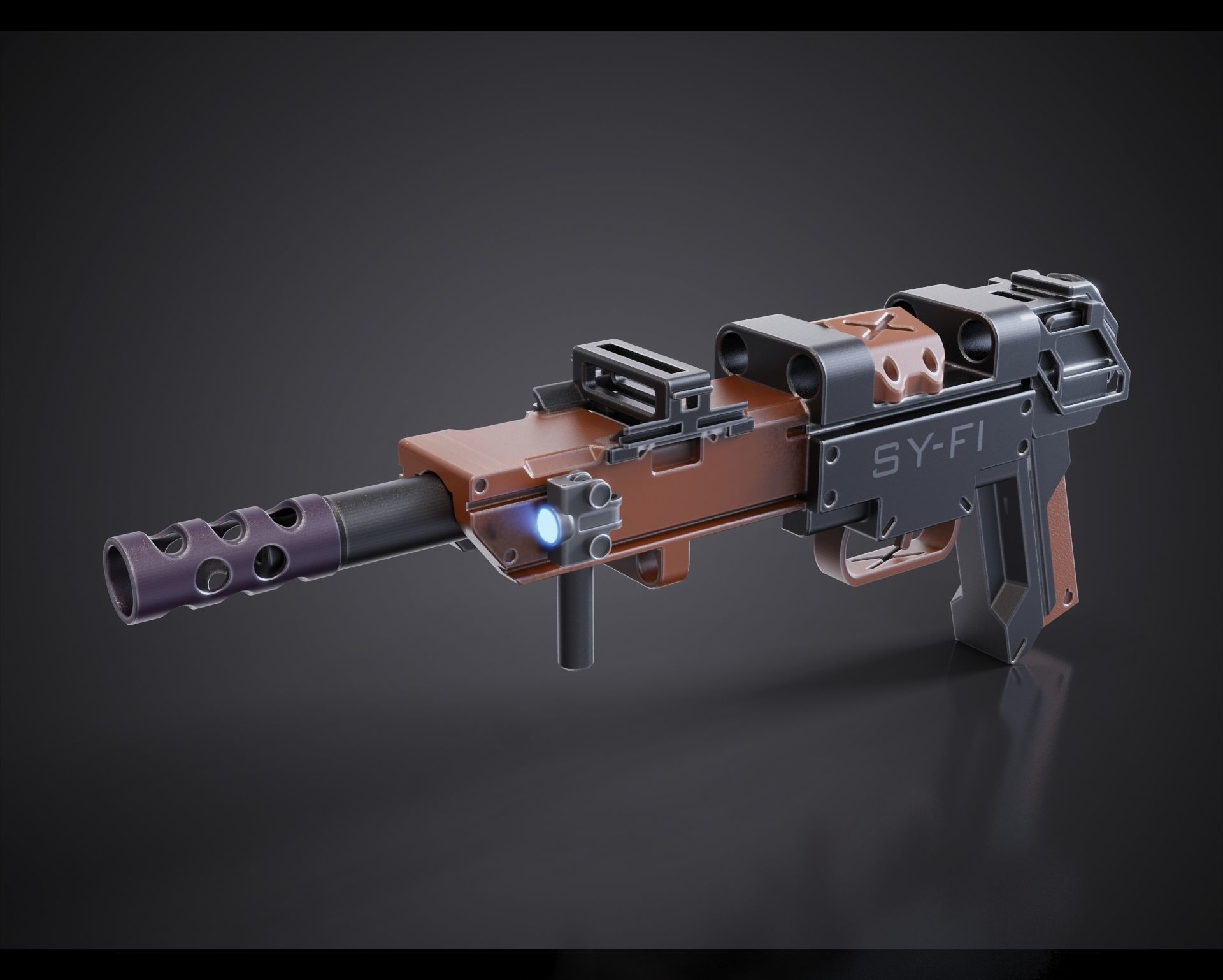 3D model Sci Fi Pistol VR / AR / low-poly MAX OBJ 3DS W3D BIP