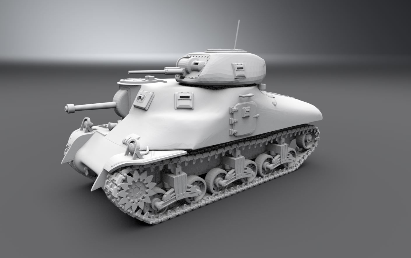 M3 Grant Cast Hull Scale model 3D model 3D printable | CGTrader