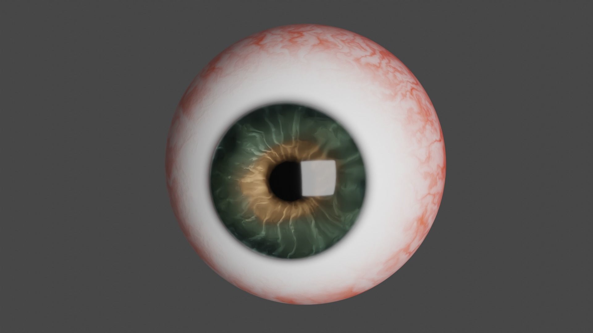 3D model Realistic procedural eyeball with green-brown iris VR / AR ...