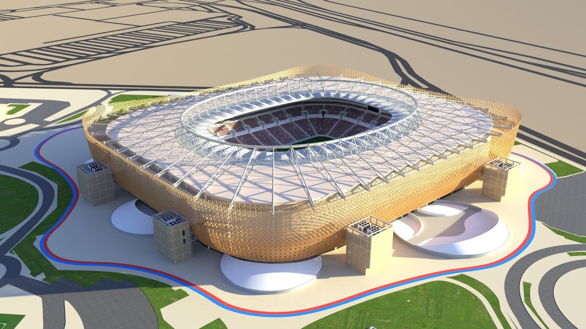 Al rayyan and lusail stadiums fifa world cup 2022 Qatar 3D Model ...