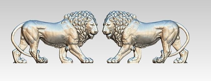 Flat relief Lion Tiger 3D model 3D printable | CGTrader