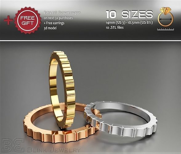 New Design eternity stackable 2021 wedding ring package 3D model 3D ...