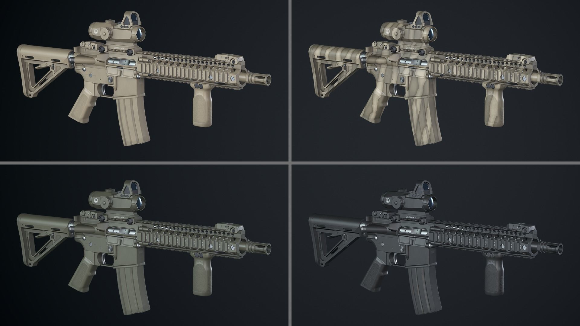 3D model M4A1 Custom-01 Modular VR / AR / low-poly | CGTrader