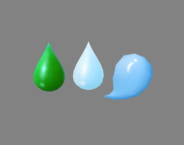 3D model Cartoon water drop - water dripping VR / AR / low-poly | CGTrader
