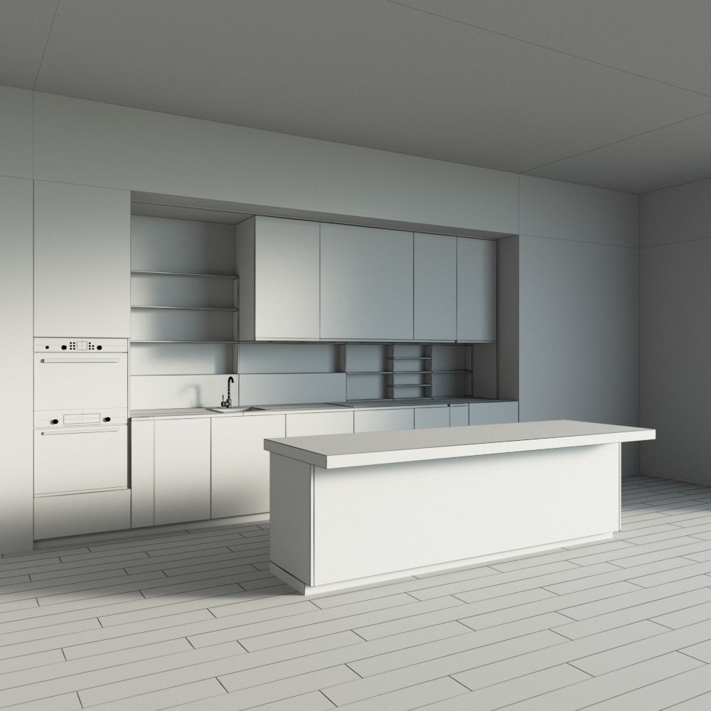 12-Kitchen12 glossy 1 3D model | CGTrader