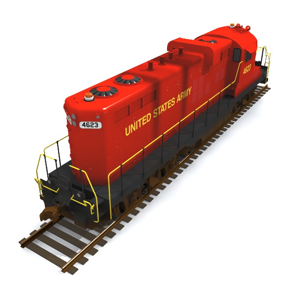 Army GP10 Locomotive 3D Model OBJ 3DS LWO LW LWS - CGTrader.com