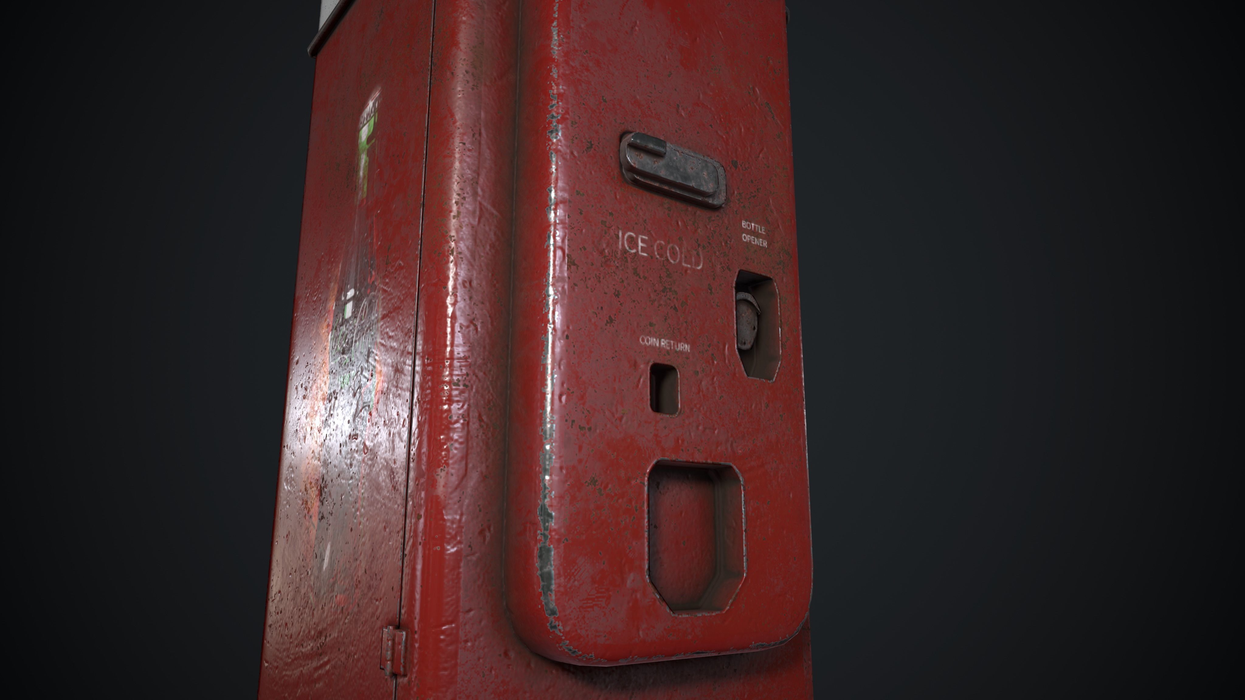 3D model Coca Cola Vendo 44 Old Rust Worn VR / AR / low-poly | CGTrader
