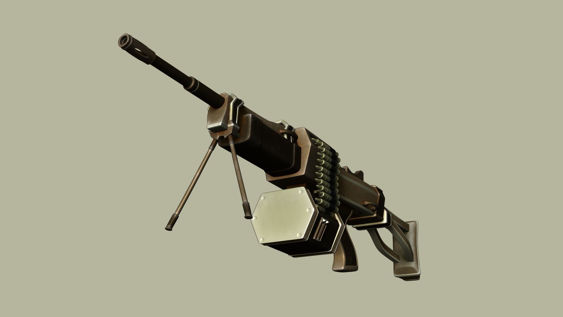 3D model Sci-Fi Negev - Desert - -Machine Gun - Weaponry VR / AR / low ...